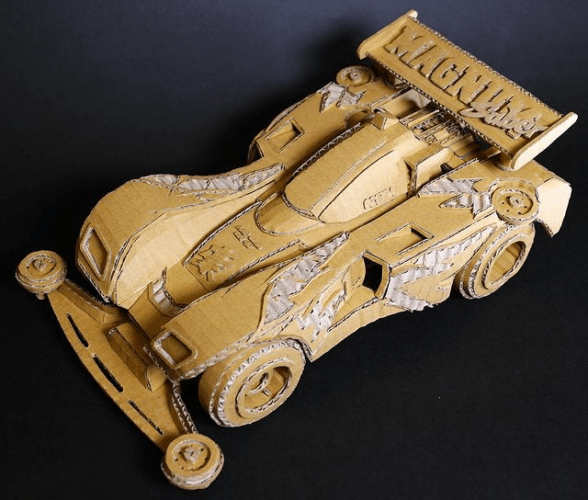 Japanese Artist Transforms Cardboard Boxes Into Intricate Art Sculptures